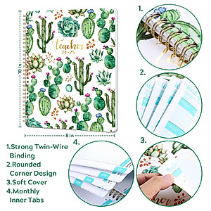 2024-2025 Teacher Planner - Lesson Planner 2024-2025 from Jul 2024 - Jun 2025, 8'' x 10'', Lesson Plan Book, Weekly & Monthly Lesson Planner with Quotes