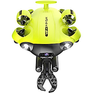 QYSEA FIFISH V6S Underwater Drone - Robotic Arm Claw + VR Box + 100M Cable + Spool + 64G SDcard + Industrial Case Bundle