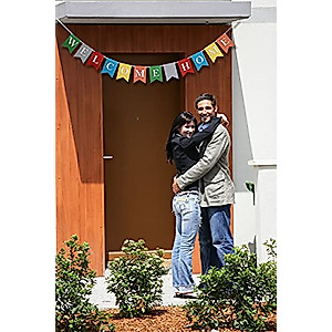 Welcome Home Banner Premium Felt Bunting Laser 54 inches wide - Party Colors