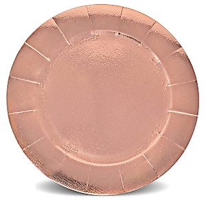 Gift Boutique 24 Disposable Rose Gold Round Charger Plates 13" Dinner Table Serving Tray Heavy Duty Reusable Paper Cardboard Platters for Table Setting, Place Mats Dessert Weddings Food Safe