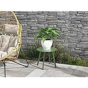 Grand patio Indoor & Outdoor Steel Side Table, Weather-Resistant Round End Table with Square Feet, Small Accen Table Great for Patio, Balcony, Camping