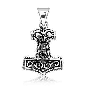 WithLoveSilver Sterling Silver Viking Amulet Norse Warrior Hammer of Thor Mjolnir Pendant