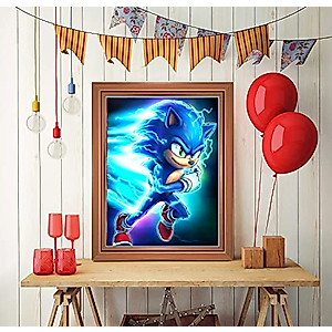 arcvoso 5D Diamond Painting Kits for Adults - Diamond Art Kits for Adults Kids Beginner,DIY Sonic Diamond Painting Full Drill Round Rhinestone for Home Wall Decor 11.8X15.7inch