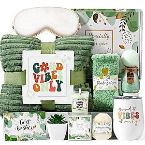 Self Care Gifts for Women Get Well Soon Gifts Basket,Relaxing Spa Gifts Basket Care Package with Tumbler and Blanket Thinking of You Gifts for Mom Wife Sister Best Friends