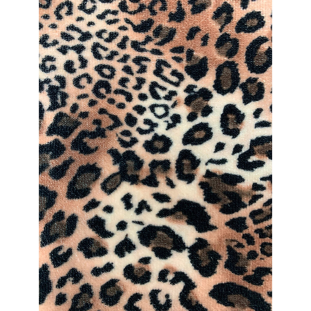 Dana Black Brown Rust Leopard Pattern Polyester Stretch Velvet Fabric for Bows, Top Knots, Head Wraps, Scrunchies, Clothes, Costumes, Crafts