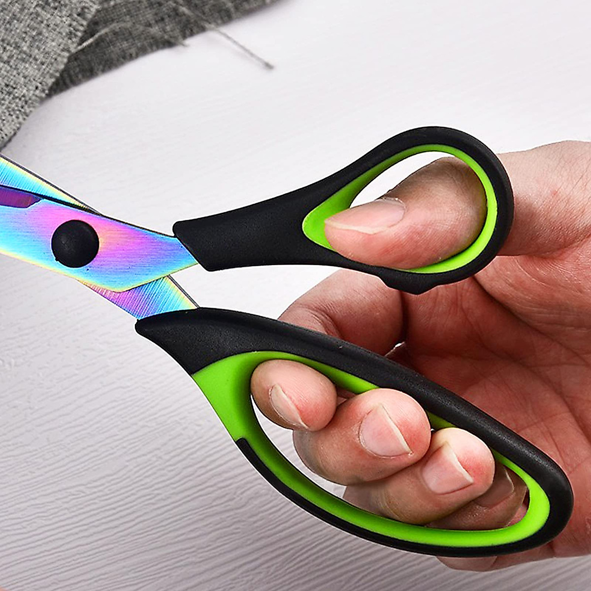 Scissors All Purpose,Heavy Duty Sharp Titanium Blades Scissors with Rubber Soft Grip Handle,Craft Scissors Set of 3 Pack Tool Set Great for Office, Sewing, Arts, School and Home Supplies