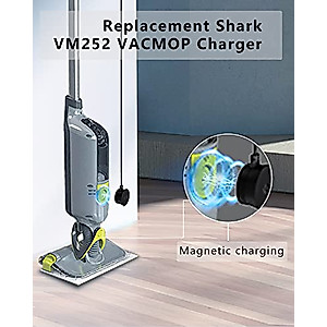 Charger Fit for Shark Cordless Hard Floor Vacuum Mop VM252 VM252C QM250,6.0Ft Extra Long DC Supply Shark VM252 Magnetic Charger