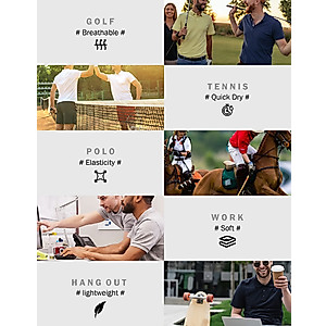 TELALEO 5 Pack Mens Polo Shirts Quick Dry Short Sleeve Golf T Shirt Performance Moisture Wicking Casual Workout SetB M