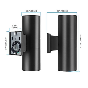 Yasotek Exterior Up and Down RGBW Wall Light Outdoor, 36W 3600LM Outside Wall Source Lamps for Front Door, Patio, Terrace, Hallway, Porch, Post, Garage