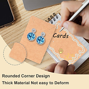 Earring Cards for Selling Including 120 Pcs Earring Holder Cards, 120 Earring Packaging and 240 Pcs Earring Backs, for Earrings/Necklace/Jewelry Display, Jewelry Packaging 3.5x2.4 Inches (Brown)