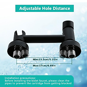 BARROCK Warm Water Bidet Sprayer for Toilet with Brass Hot and Cold Mixing Valve, Handheld Bidet Spray Attachment Set for Muslim Shower, Feminine Hygiene, Pets and Baby Diaper Wash Matte Black