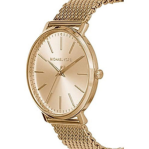 Michael Kors Women's Pyper Stainless Steel Quartz Watch with Stainless-Steel-Plated Strap, Gold, 18 (Model: MK4339)