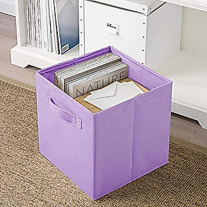 ShellKingdom Storage Bins, Foldable Fabric Storage Cubes And Cloth Storage Organizer Drawer For Closet And Toys Storage,2 Pack（Lavender）