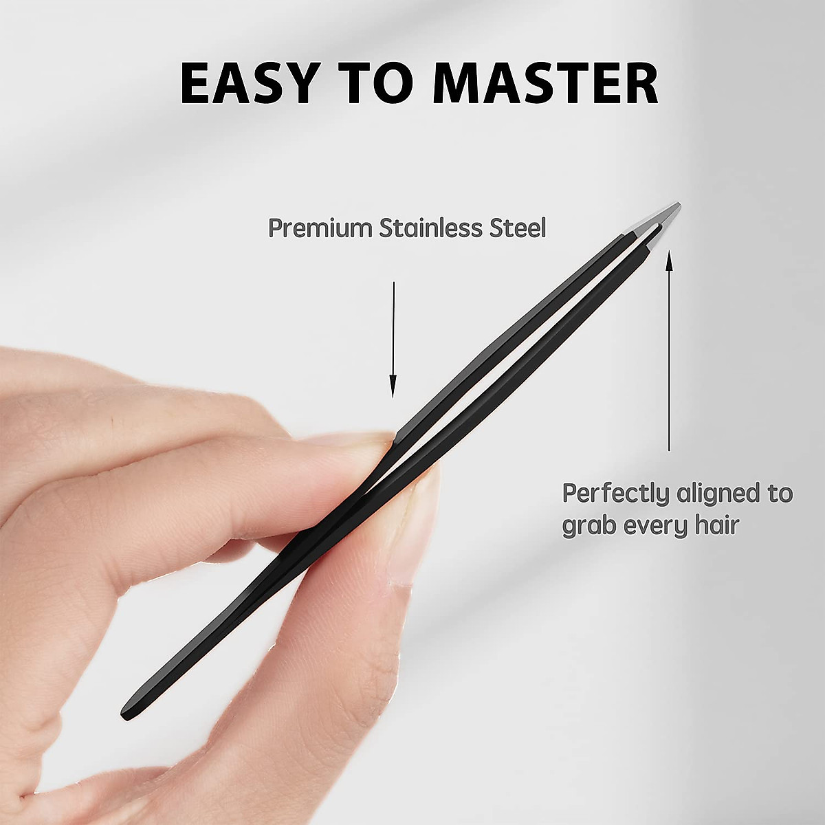 Tweezers Set for Women and Men, Professional Precision Tweezers for Eyebrows, Pointed and Slant Tweezers for Facial Hair, Splinter and Ingrown Hair Removal, Stainless Steel Tweezer Kit by Velodios