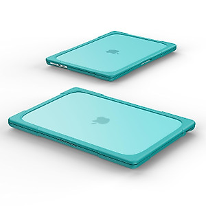 May Chen for MacBook Air 15 inch Case M2 A2941 / M3 A3114 Chip 2023 2024, Heavy Duty Shockproof Protective Hard Shell with Keyboard cover for Fold Kickstand, Blue