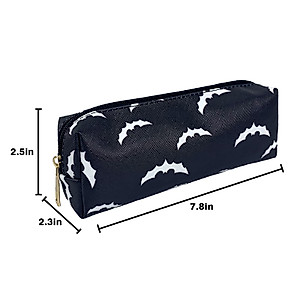 CHPGPUG Pencil Case Bats Halloween Pouch Pen Case with Zipper for Office Organizer School Boys Girls