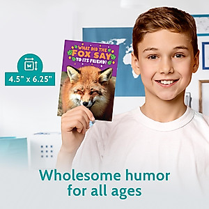 24 Funny Animal Joke Notecards With No Repeats - Humorous Bulk Cards Set - 4.5” x 6.25” Thinking of You Cards for Friends, Kids, Students, Teachers, Summer Camp and More