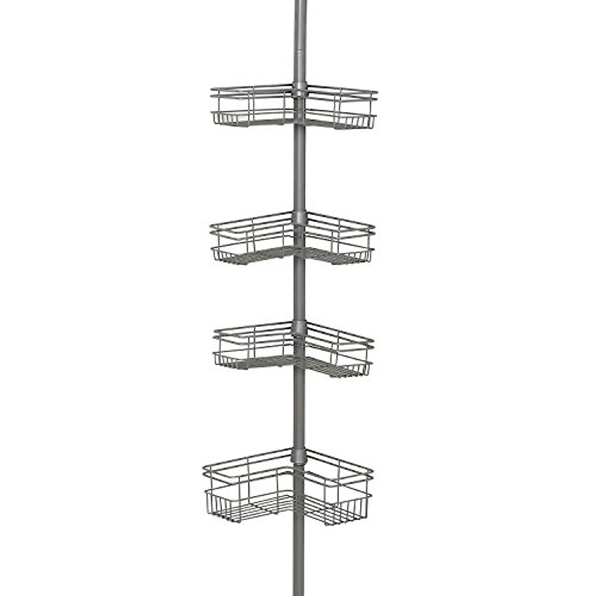 Zenna Home 2130NN Shower Tension Pole Caddy, Satin Nickel