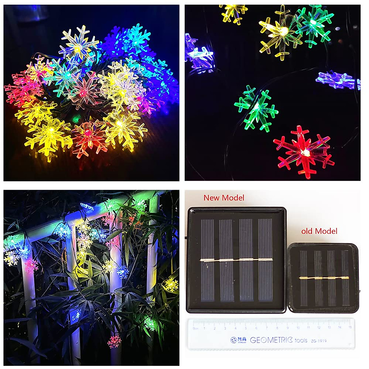 Inngree Solar Christmas Fairy String Lights 20 ft 30 LED 8 Modes Solar Snowflake Outdoor Waterproof Powered String Lights for Garden Patio Yard Home Christmas Tree Parties(Multicolor)