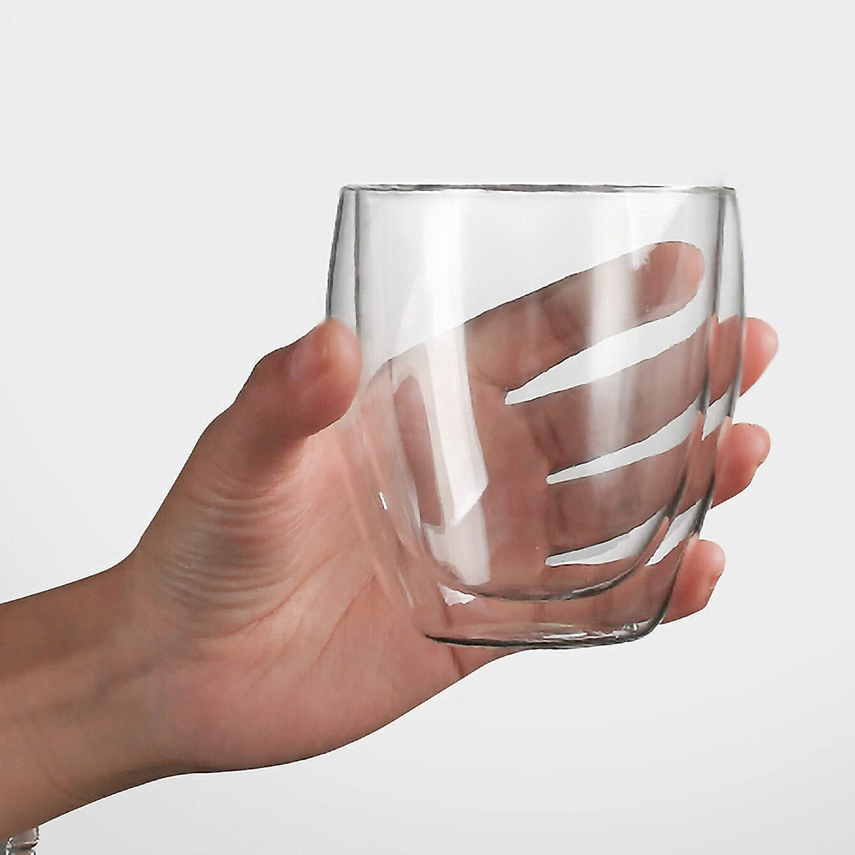 COLOCUP Double-Wall Insulated Glasses, Clear, 8 Ounces Each, Insulated Glass Coffee Set of 2