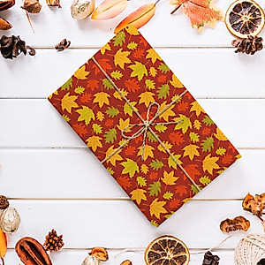 JarThenaAMCS 40Pcs Fall Cotton Fabric Bundles 10 x 10 Inch Maple Leaf Pumpkin Dot Plaid Stripe Fat Quarters Autumn Thanksgiving Sewing Fabrics for DIY Craft Party Decor