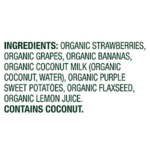 Sprout Organic Baby Food, Stage 4 Toddler Smoothie Pouches, Berry Grape with Coconut Milk, 4 Oz Purees (Pack of 12)