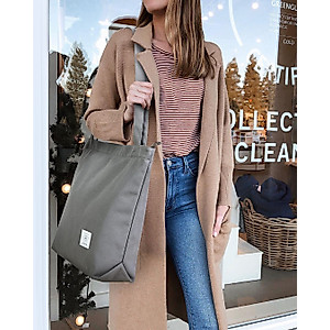 KALIDI Tote Bag Women Large Canvas Bag Retro Canvas Shoulder Bag with Zipper Pockets Casual Tote Handbag Purse for Work College Shopping Bag