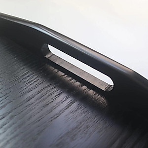 Solid Wood Serving Tray, Rectangle with Handle Hole Non-Slip Tea Coffee Snack Plate Food Meals Serving Tray with Raised Edges for Home Kitchen Restaurant(14.2 inchx9.1 inchx1.4inch)