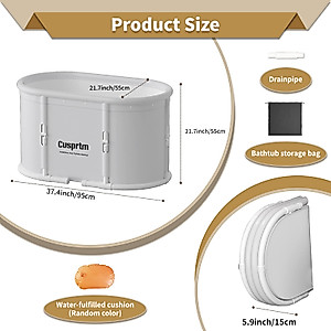 Cusprtm Portable Bathtub for Adults, Foldable Installation-free Collapsible Bathtub With Storage Bag, High-density Insulation Materials, Family SPA Soaking Tub for Shower Stall