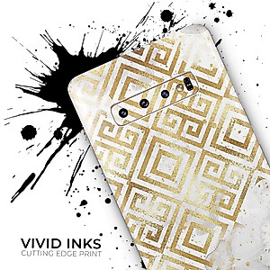 DesignSkinz Karamfila Watercolor & Gold V11 Protective Vinyl Decal Wrap Skin Cover Compatible with The Samsung Galaxy S20 (Screen Trim & Back Glass Skin)