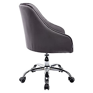 Modern Shell Swivel Chair, Velvet Desk and Chair, Leisure Office Chair Living Room Bedroom (Black)