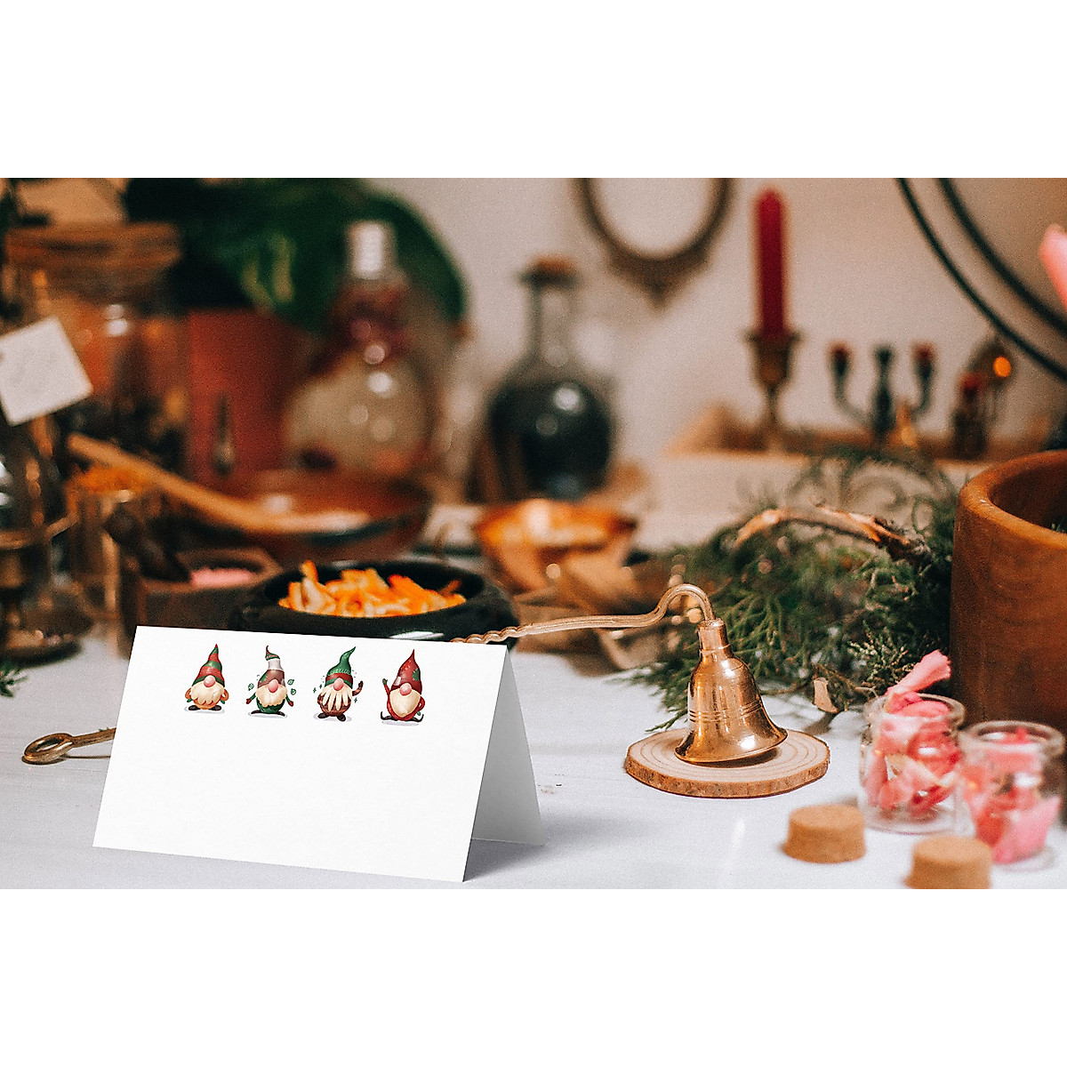 Christmas Place Cards (3.5 x 2 in) 25 pcs, Table Name Cards for Christmas Party, Seating Name Cards, Food Labels, Scored for Easy Folding, Christmas Party Supplies, Fiesta Party - SJK026