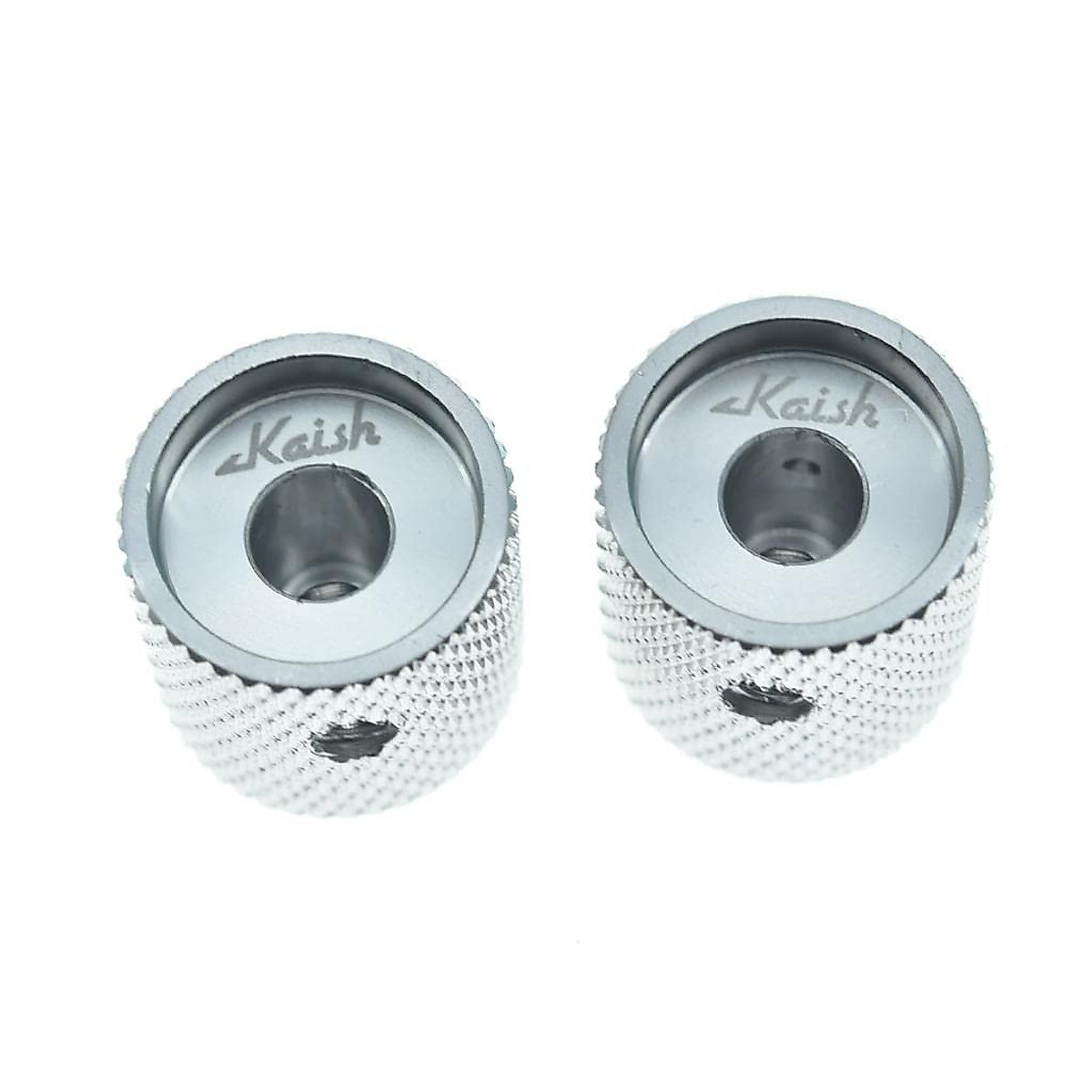 4pcs Aluminium Guitar/Bass Knobs Volume/Tone Control Knob 1/4" Metal Universal Potentiometer Pot Knobs with Set Screw and Indicator for Tele/Telecaster/P Bass Silver