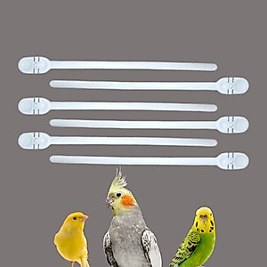 Animalplast 6 Pack of Durable Plastic Bird Perch Small Size 30.5 cm - 12 inch White, Plastic Stand Perches Holders