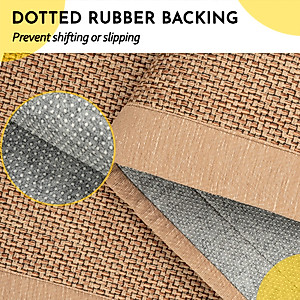 TRONSBOO Kitchen Floor Mat, Non-Skid Washable Twill Standing Mat in Front of Sink, Absorbent Runner Rug Kitchen Mat for Floor, Laundry, Dining Room, Farmhouse, Hallway 17"x30" (Brown)