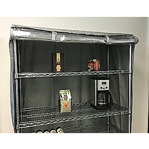 Formosa Covers Storage Shelving Unit Cover, fits Racks 48" Wx18 Dx72 H one Side See Through Panel (Cover only)