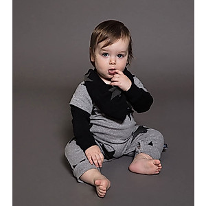 NUNUNU Baby Long Sleeve Playsuit, 100% Cotton, For Infant Boys & Girls, White - Stars, 6-12 Months…