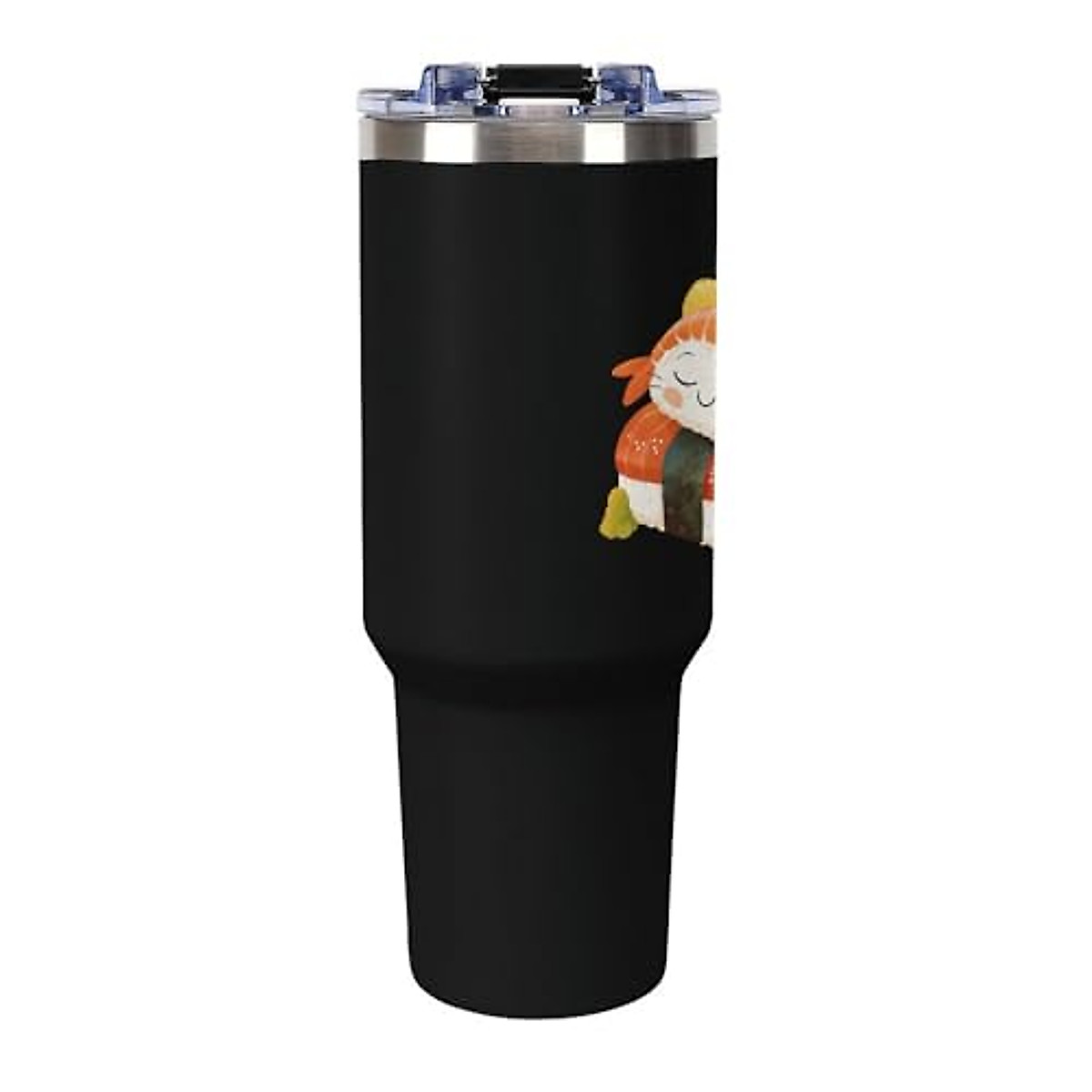 Cute Sleeping Sushi Japanese Food 40 Oz Car Cup Stainless Steel Travel Mug Leak-Proof Insulated Tumbler with Handle Violet-style