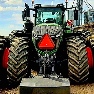 Slow Moving Vehicle Sign, Safety Triangles DOT Compliant, Orange Reflective Safety Triangle Sign, SMV Sign, 16x14 inch, Durable Plastic Engineering Grade Reflective Up to 7 Years Outdoor for Golf Cart Accessories and Tractor UTV Accessories