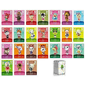 Pack of 24 Mini NFC Cards 25 to 48 for Amiibo Animal Crossing New Horizon Compatible with Nintendo Switch Lite Wii U New 3DS Rare Village Series 1 to 4 with Storage Case, 24MCACNFC2548