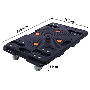 Furniture Moving Dolly, 4Pcs Moving Dolly, Heavy Duty Furniture Rolling Mover, Interlocking Moving Dolly with 4 Wheels for Couch Boxes Heavy Items, 23.6 x 15.7 inch 330 Lbs (2)