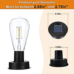 Replacement Solar Light Parts Top with Bulb for Solar Lantern Light (2.68 inch)