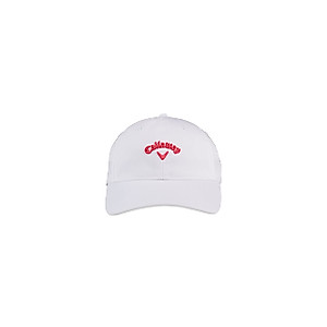 Callaway Golf Women's Heratige Twill Cap Collection Headwear (White/Coral)
