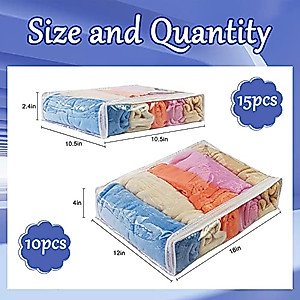 25Pcs Large Capacity Clear Vinyl Zippered Storage Bags - Blankets Storage Bags Plastic Storage Bags for Sweater Bed Sheet Organizer with Zipper for Closet Linen Sweater Bed Sheet Pillow
