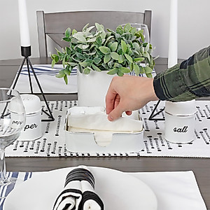 AuldHome White Enamel Napkin Holder, Distressed Rustic Napkin Dispenser