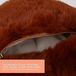 GALPADA Heart Purse Plush Heart Shaped Crossbody Bag with Chain Cute Fluffy Shoulder Bag for Women Lady Valentine- Brown