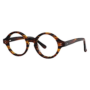 Zeelool Unisex Retro Acetate Round Eyeglasses Frame with Clear Lens Giggs FA0249-01 Tortoise