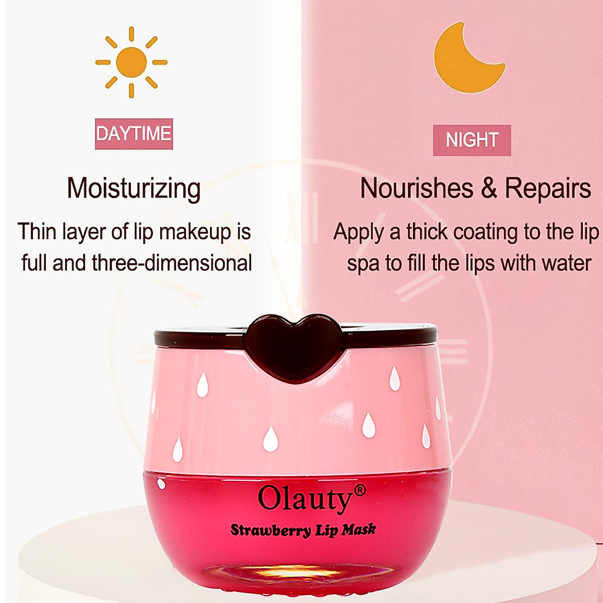 Bee Lip Balm Honey Pot, 2 PCS Strawberry & Honey Lip Masks Hydrating Prevention Dry and Cracked Lip Scrubs Exfoliator,Lip Sleep Mask Reduces Lip Lines,Lip Exfoliating BeeLip Balm Sleeping Lip Mask