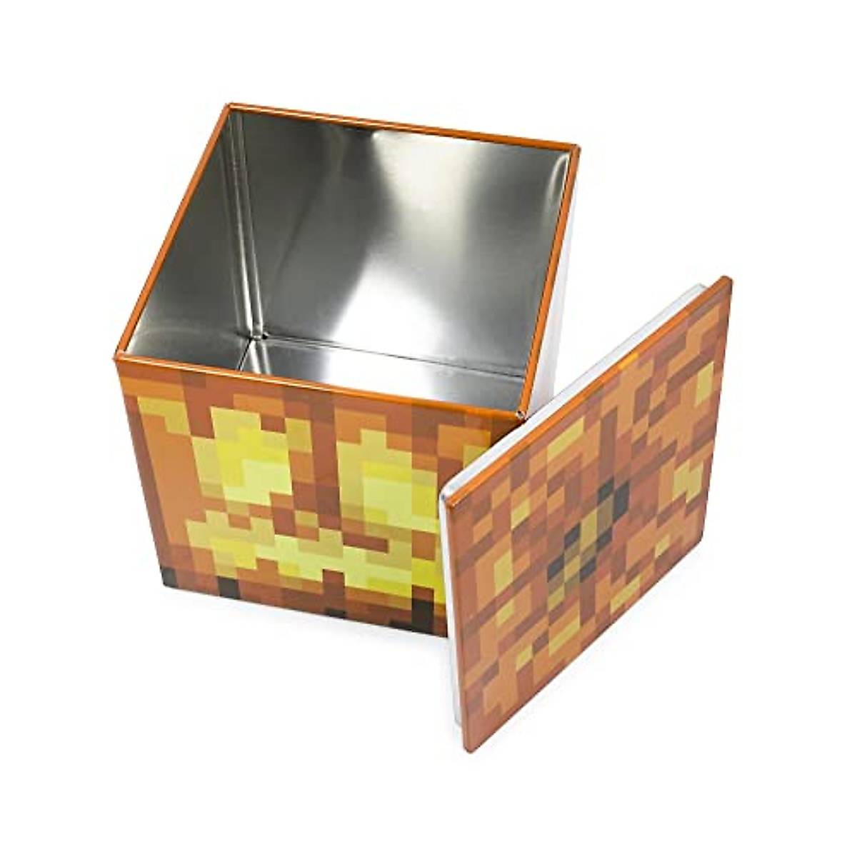 MINECRAFT Jack O'Lantern 4-Inch Tin Storage Box Cube Organizer with Lid | Basket Container, Cubby Cube Closet Organizer, Home Decor Playroom Accessories | Video Game Toys, Gifts And Collectibles