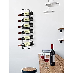 Elbourn Towel Rack Wall Mounted Metal Wine Rack Washcloths Bathrobe Storage Shelf Organizer Hand Towels Holder for Bathroom Cloakroom - Black